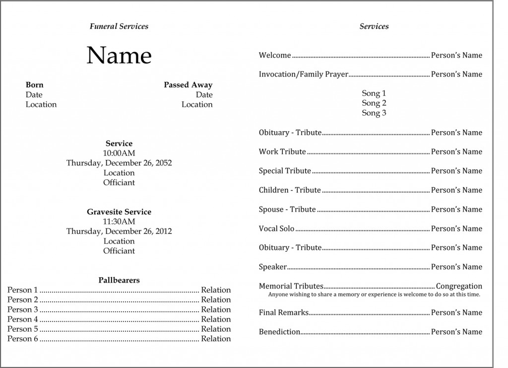 Funeral Template • Edel Alon